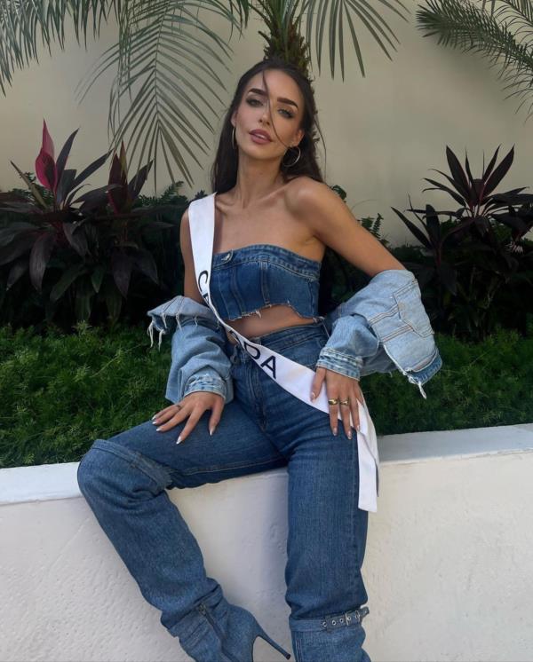 Madison Kvaltin Rocks Canadian Tuxedo in Photoshoot for Miss Universe